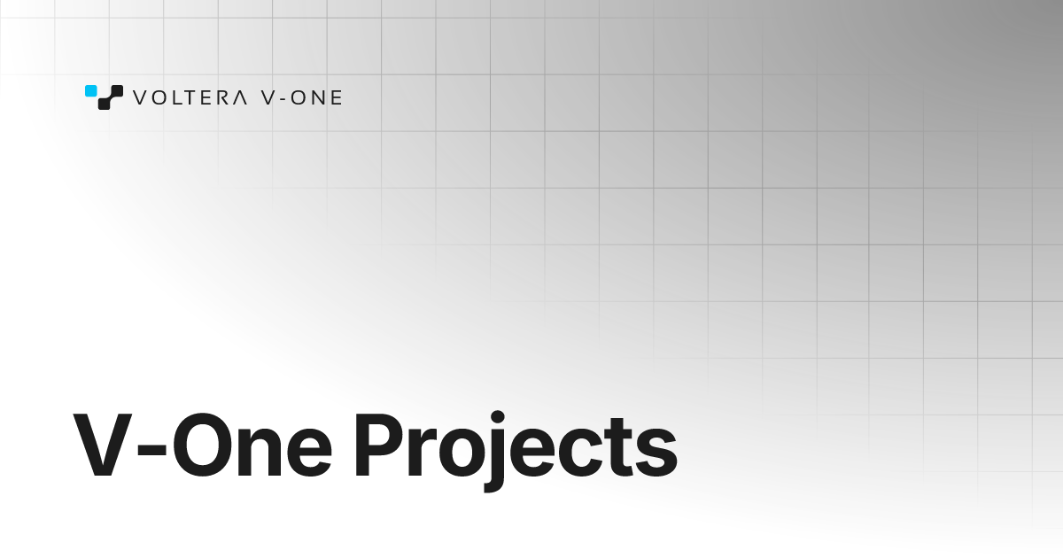 V-One Projects | V-One | Voltera Docs